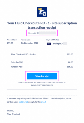 Finding my invoice, adding billing details and VAT number — Fluid Checkout