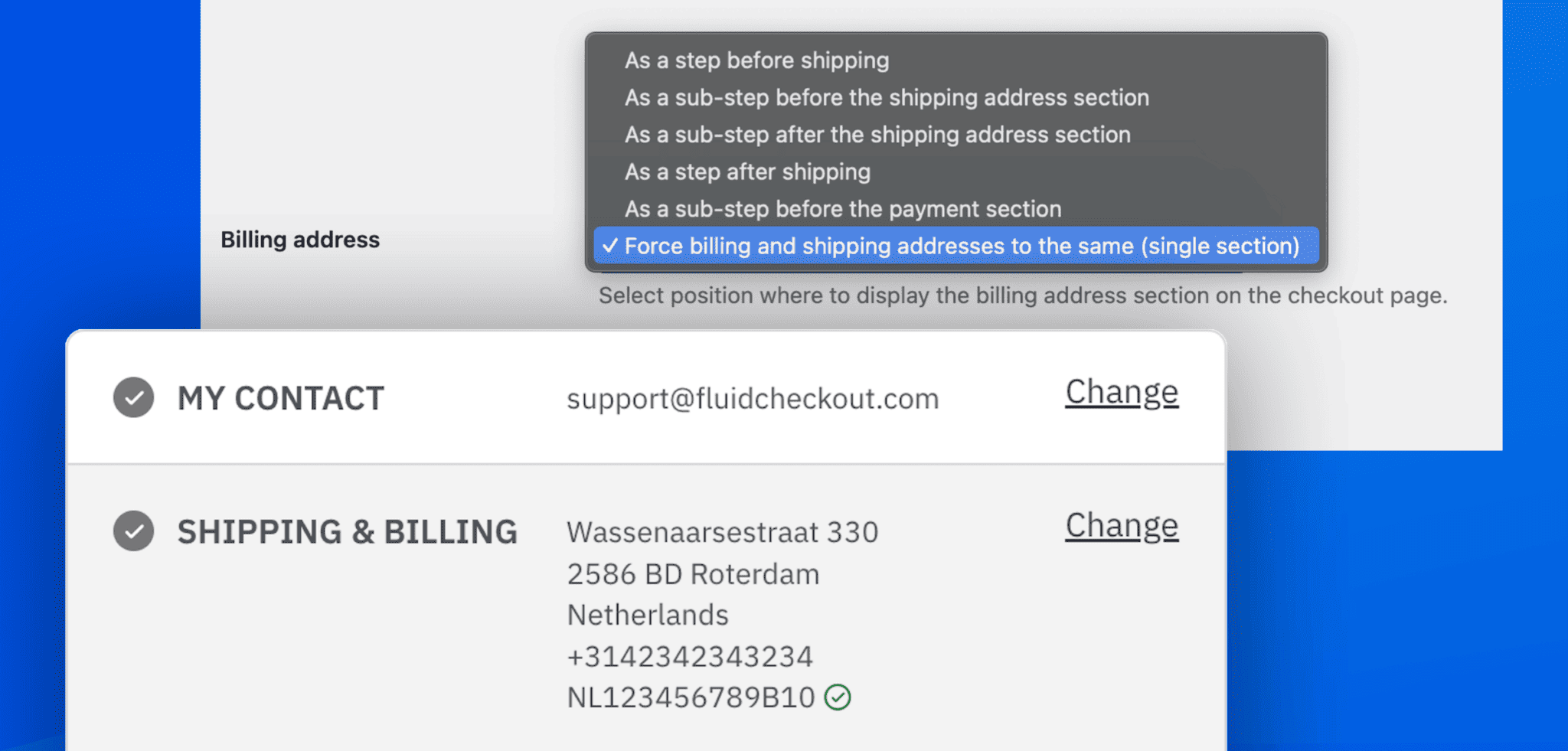 Billing address positions — choose to display billing address before ...